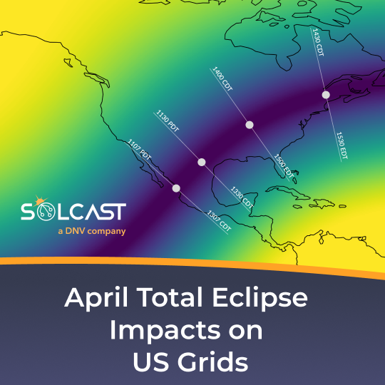 Solcast Grid Forecast for the April 8 Total Eclipse